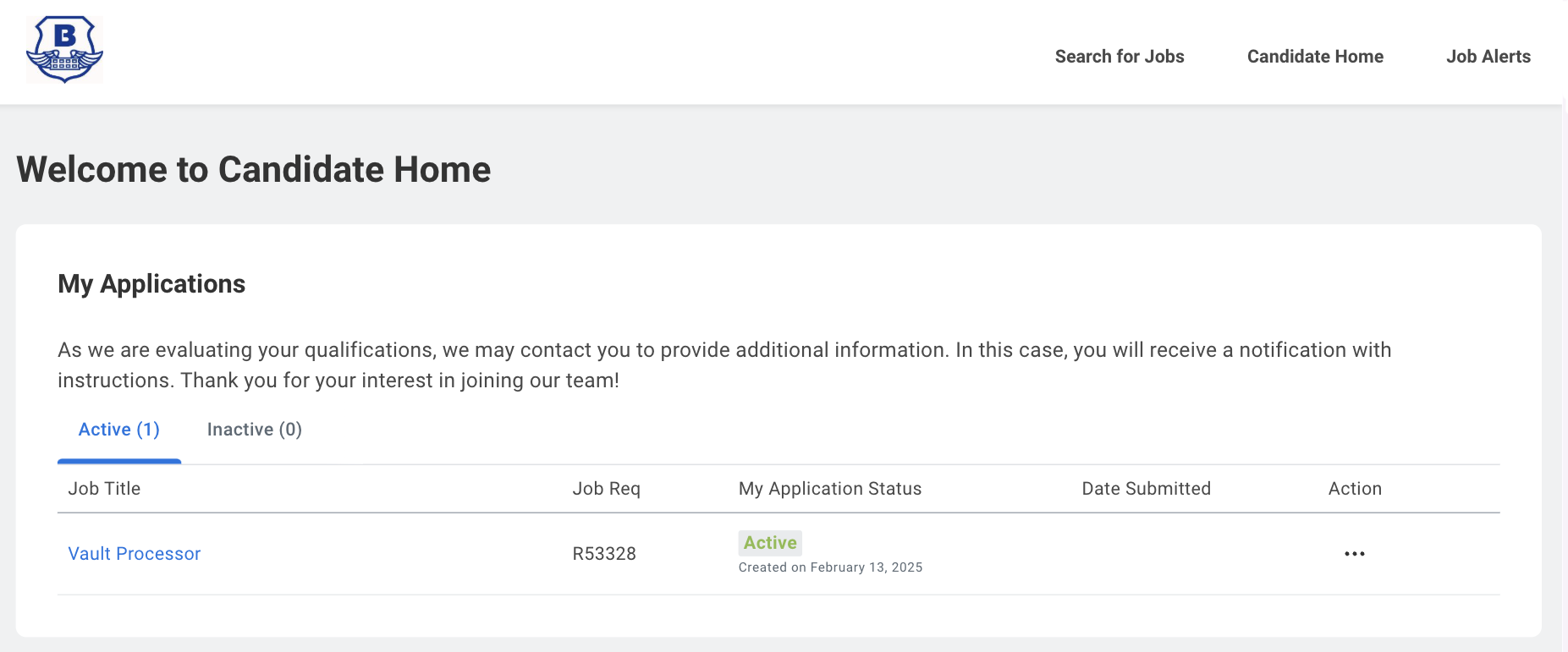 Brink's - Application Status – Dalia